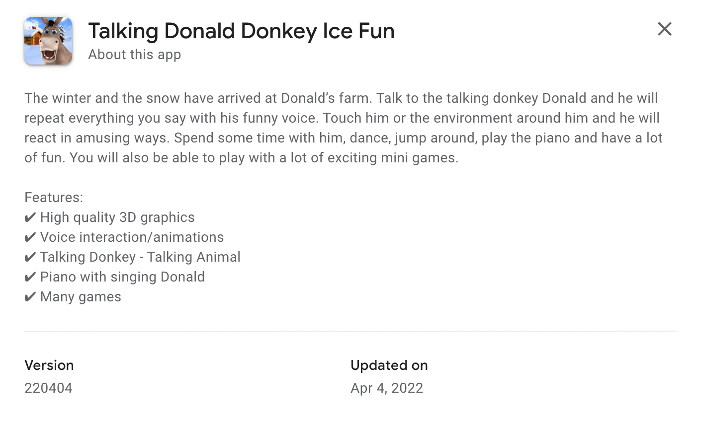 COPPA Reviews: ‘Talking Donald Donkey Ice Fun’ (com.kauf ...